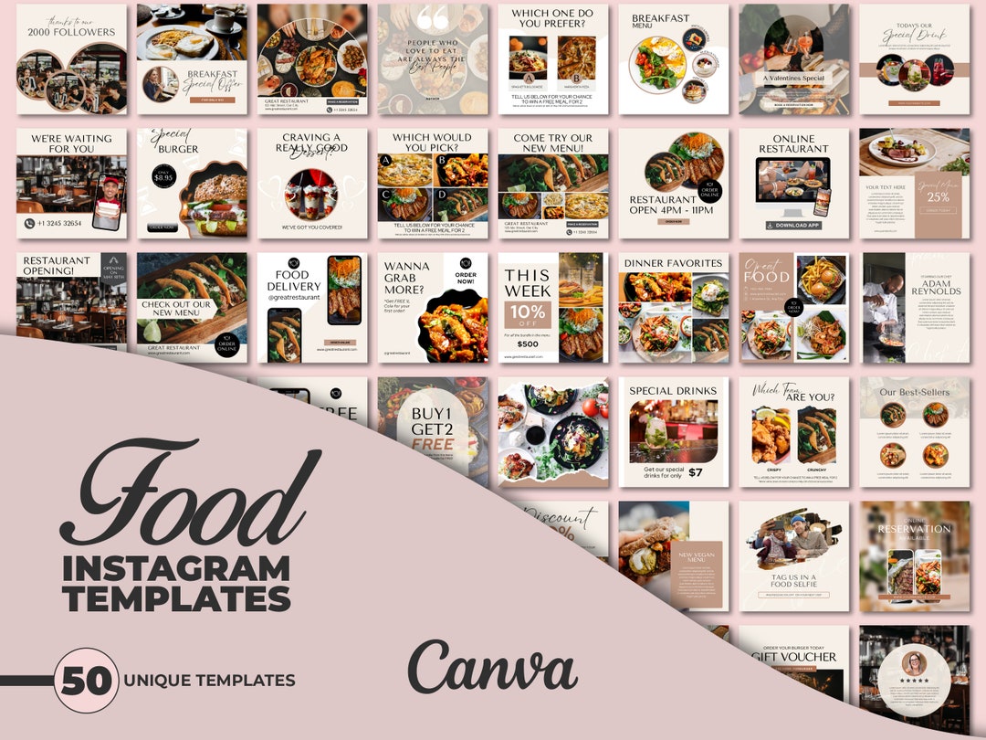 Food Instagram Template | Dietician Instagram Posts | Food Blogger ...