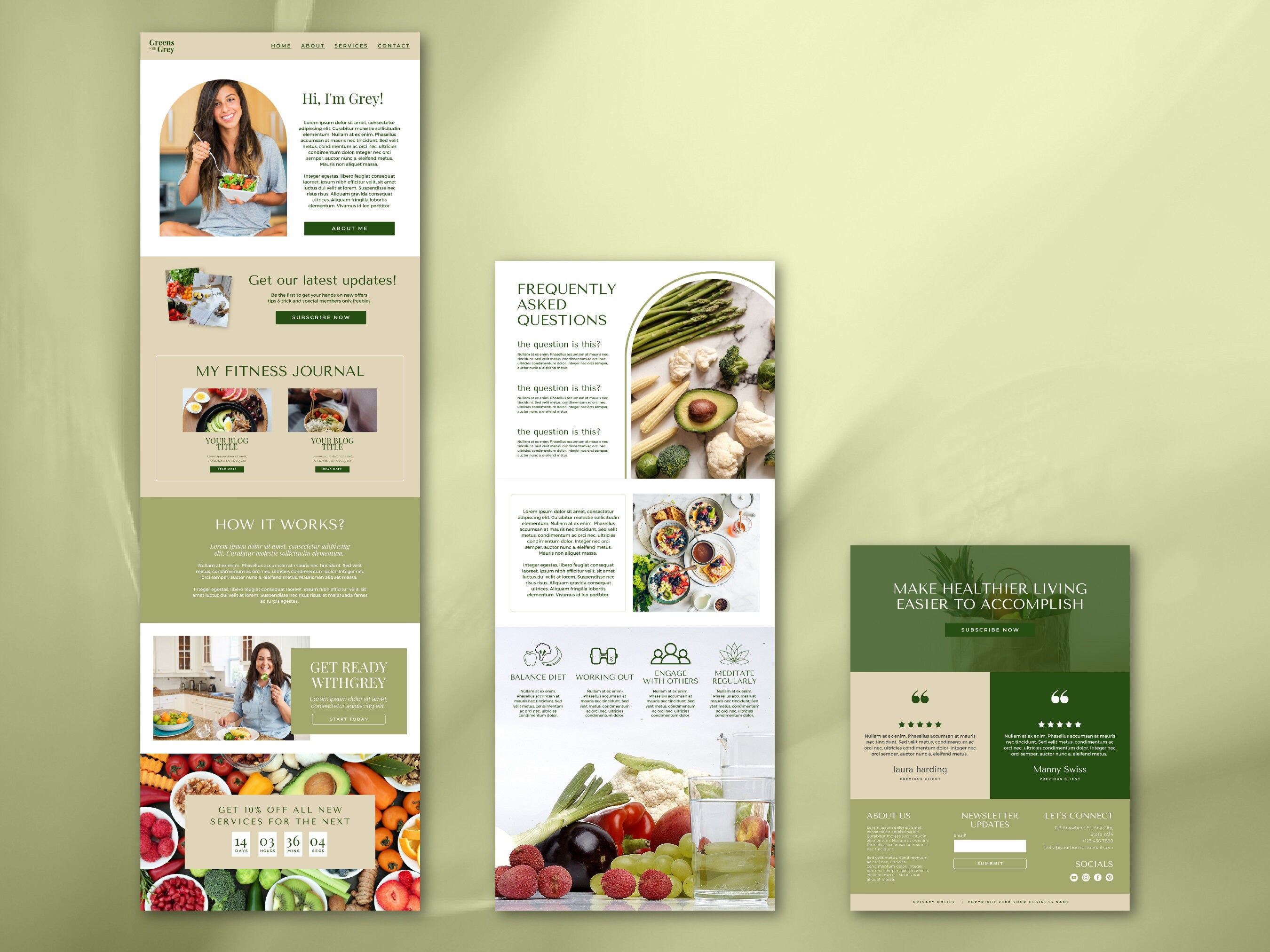 Health Coach Website Template| Nutritionist Website Template | Canva ...