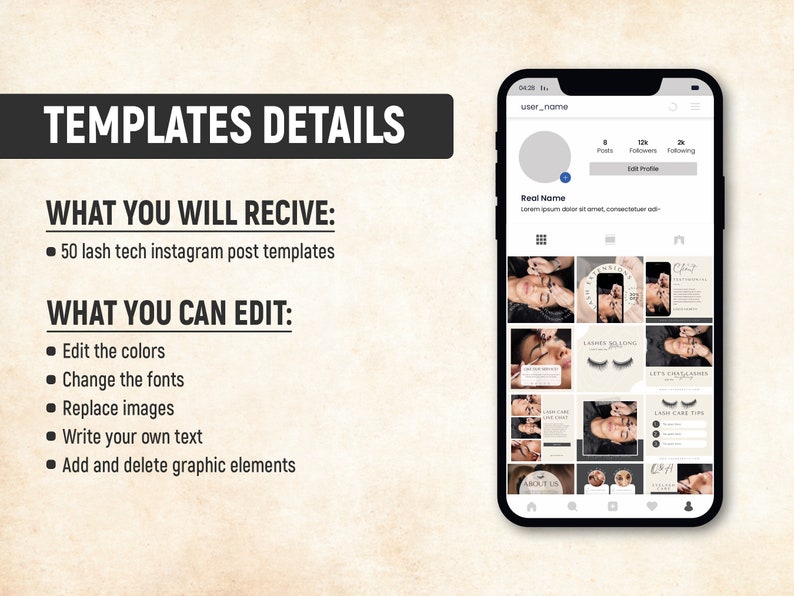 50 Lash Tech Instagram Post Template| Lash Tech Canva Instagram Posts ...