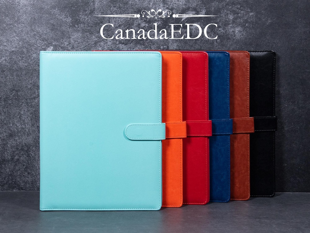 Personalized Leather Portfolio, A4 Padfolio With Clipboard, Custom Name ...