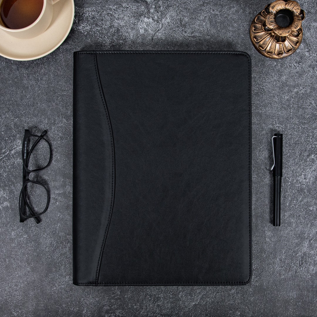 Personalized A4 Vegan Leather Padfolio for Men,engraved Name&logo ...