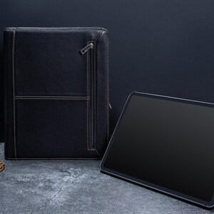 Personalized Genuine Leather Portfolio, Removable 12.9" iPad Pro Stand ...
