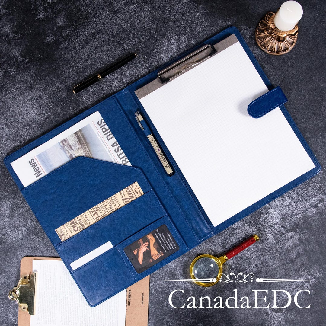 Personalized Leather Padfolio for Men, Custom Company Name Sign Notepad ...