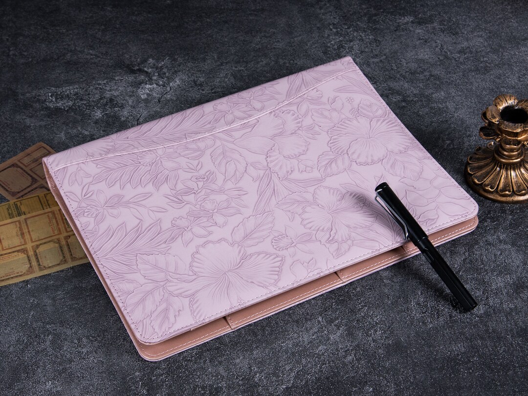 A4 Embossed Violet Leather Padfolio With Name/logo, 3-ring Binder ...