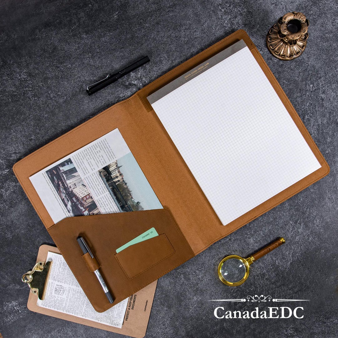 Engraved Name&logo Crazy Horse Leather Portfolio for Men, A4 Refillable ...