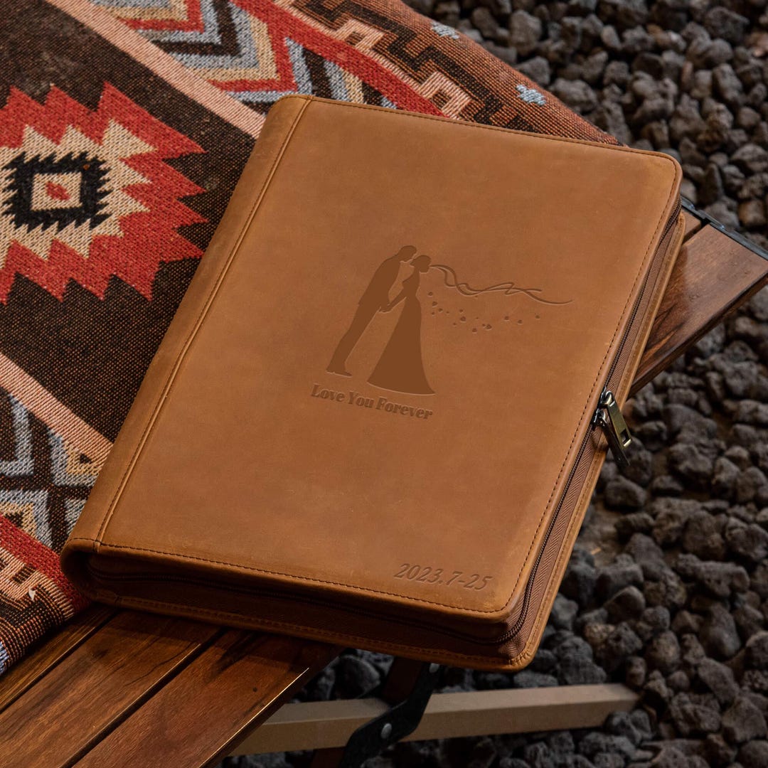 Vintage Brown A4 Leather Portfolio for Men, Custom Crazy Horse Leather ...