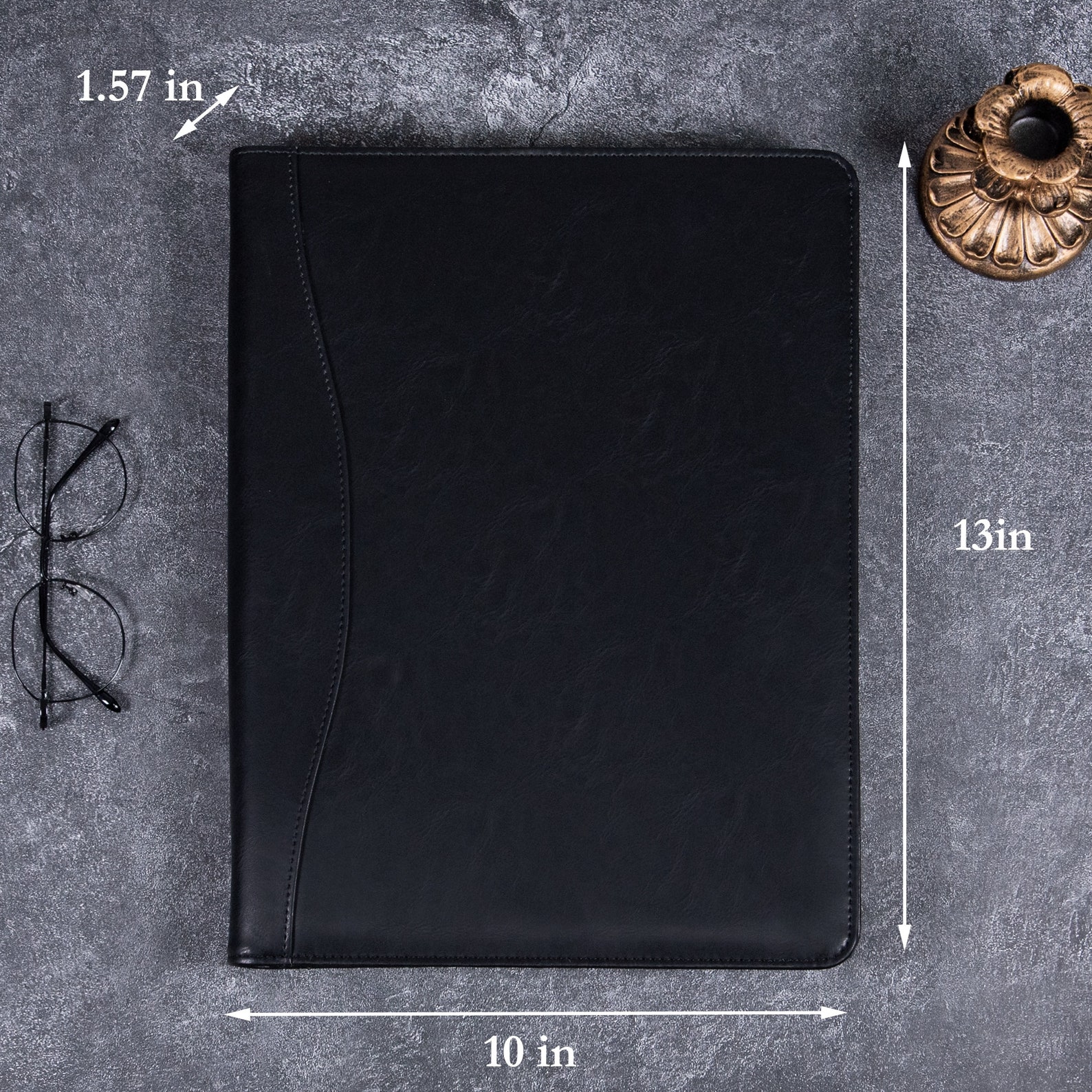 A4 Personalized Pu Leather Padfolio for Men, 3-ring Binder Leather ...