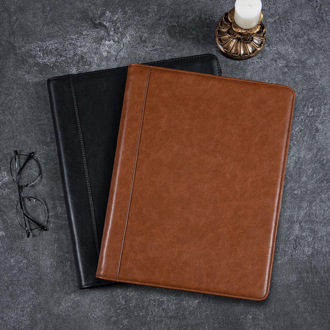 A4 Professional Custom Vegan Leather Portfolio, Name&logo Engraved ...