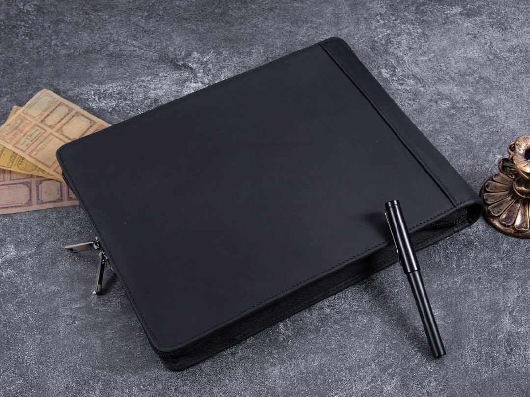 Personalized Refillable Leather Portfolio With Name, A4 Custom Notepad ...