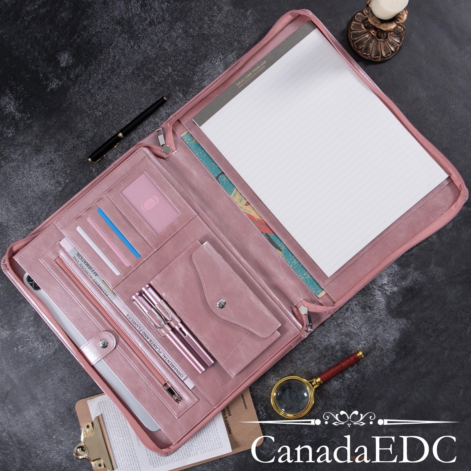 Personalized Name/logo Leather Portfolio, A4 Briefcase With Handle, 14 ...