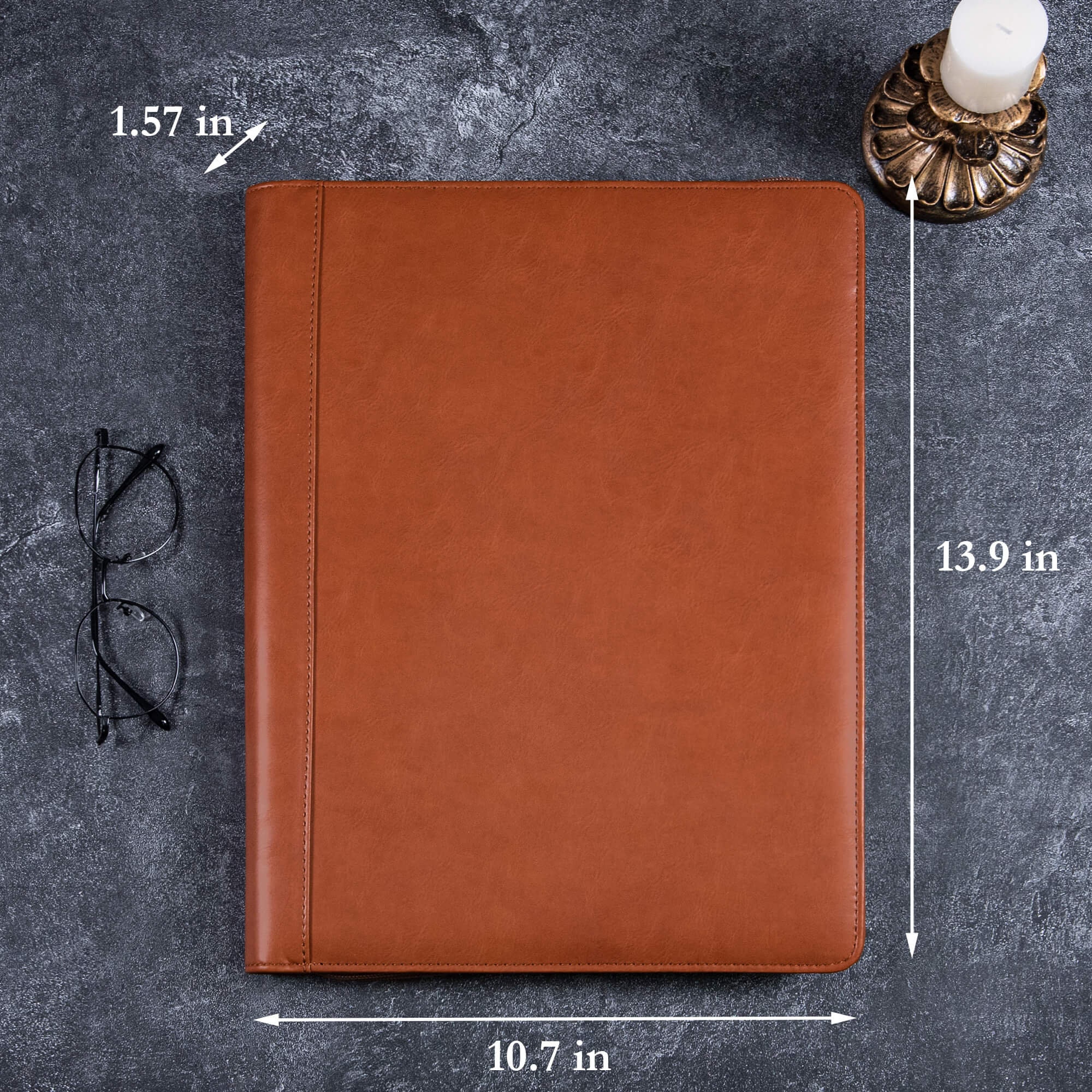 Embossed Name Logo PU Leather Portfolio for Men, Personalized Briefcase ...