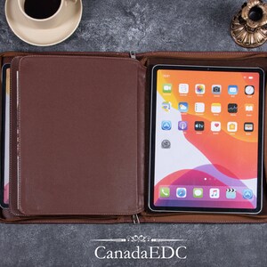Personalized Genuine Leather Portfolio, Removable 12.9" iPad Pro Stand ...