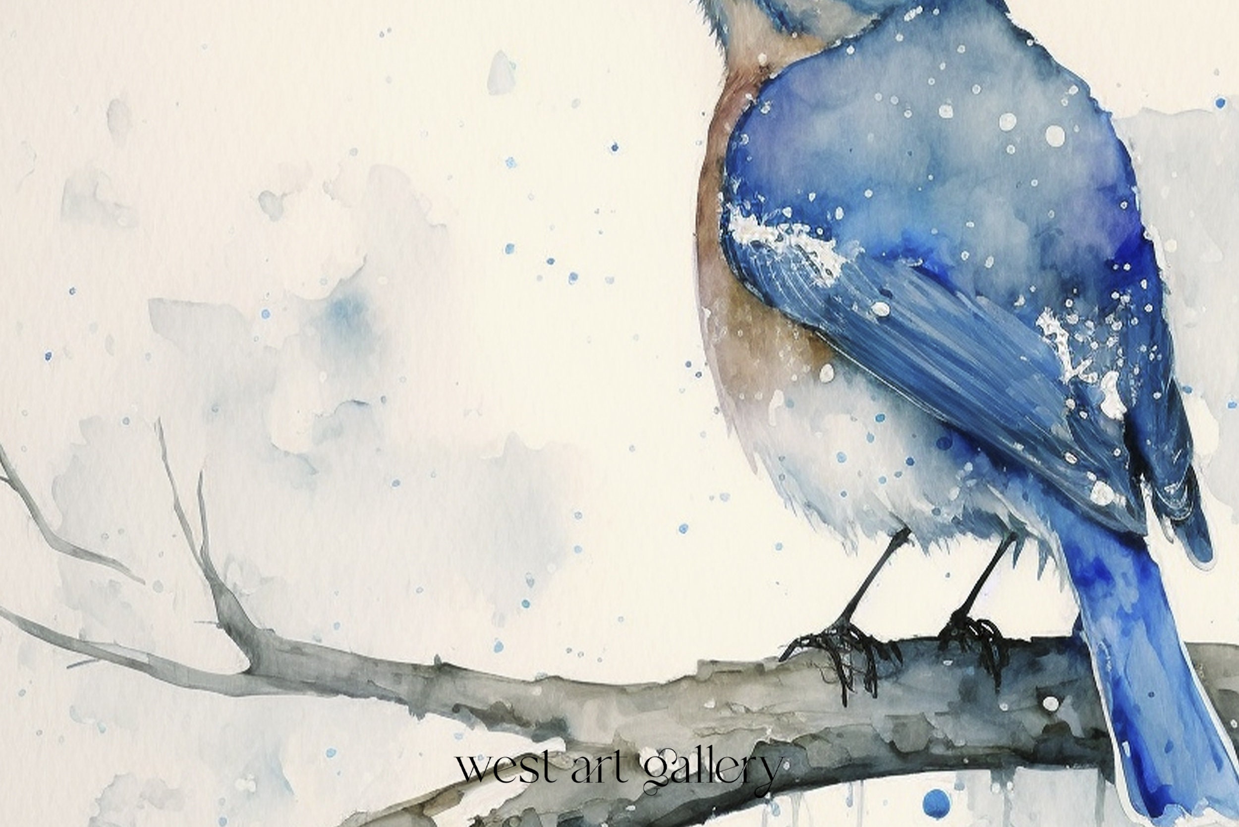 Bluebird Watercolor Painting, Bluebird Print, Digital Download, Blue ...