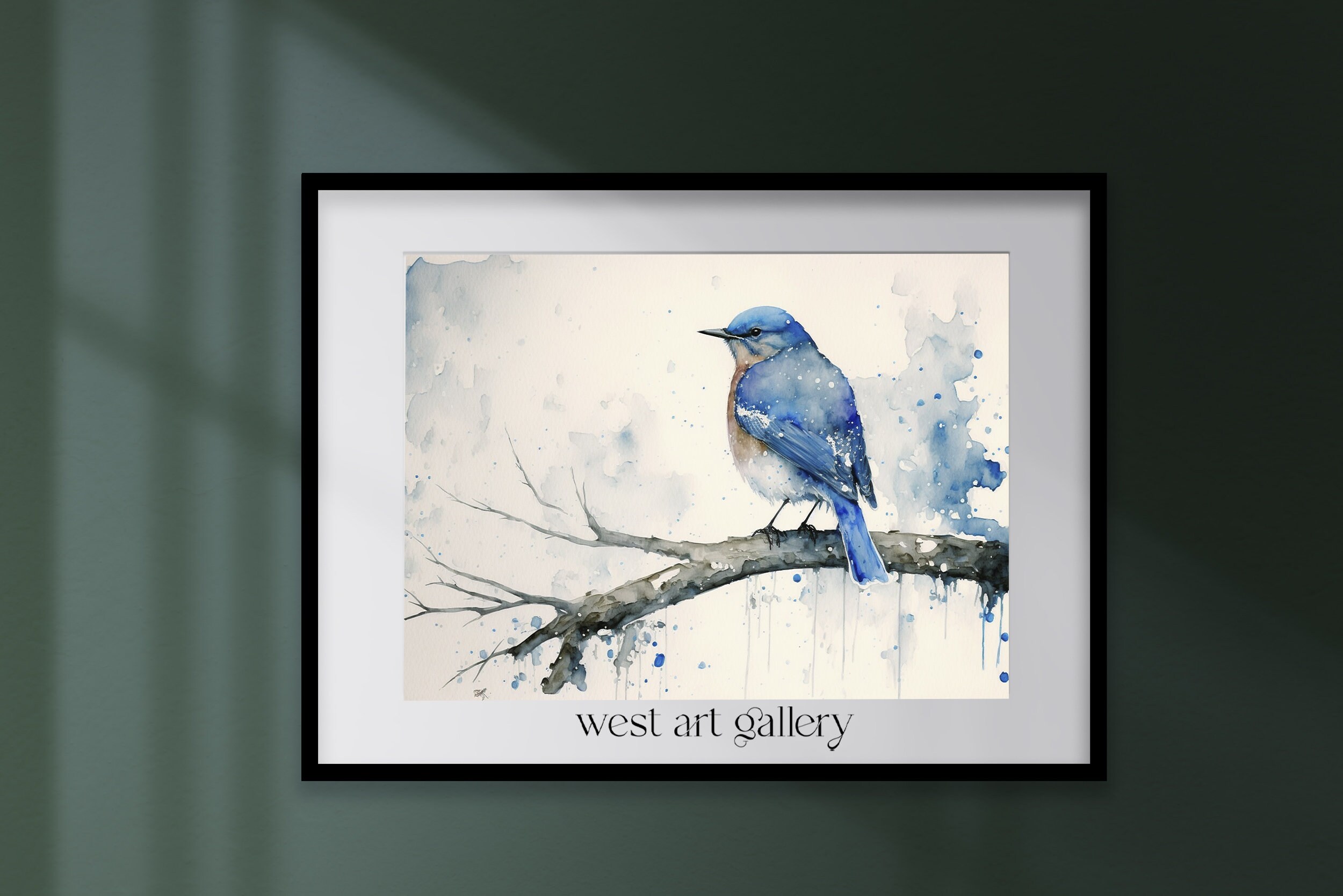 Bluebird Watercolor Painting, Bluebird Print, Digital Download, Blue ...