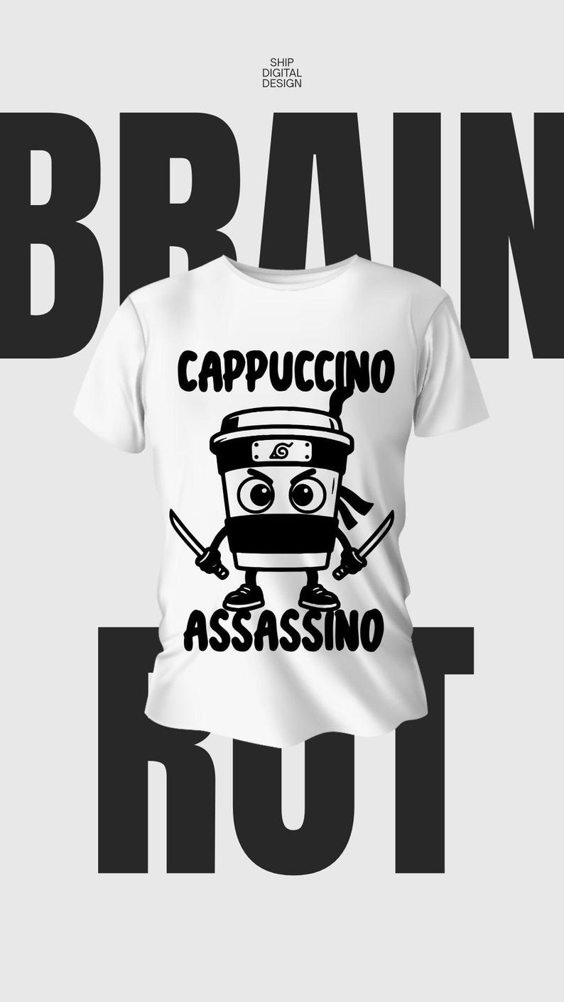 Cappuccino Assassino SVG File: Italian Brainrot Design - Etsy