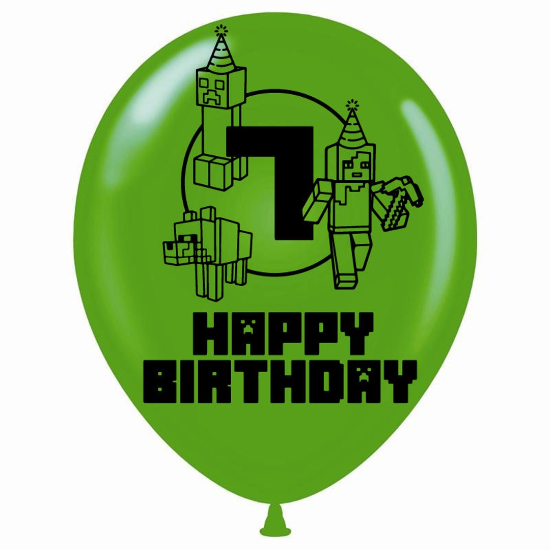 Minecraft Birthday, SVG File, Birthday Celebration, Happy Birthday, 7 ...
