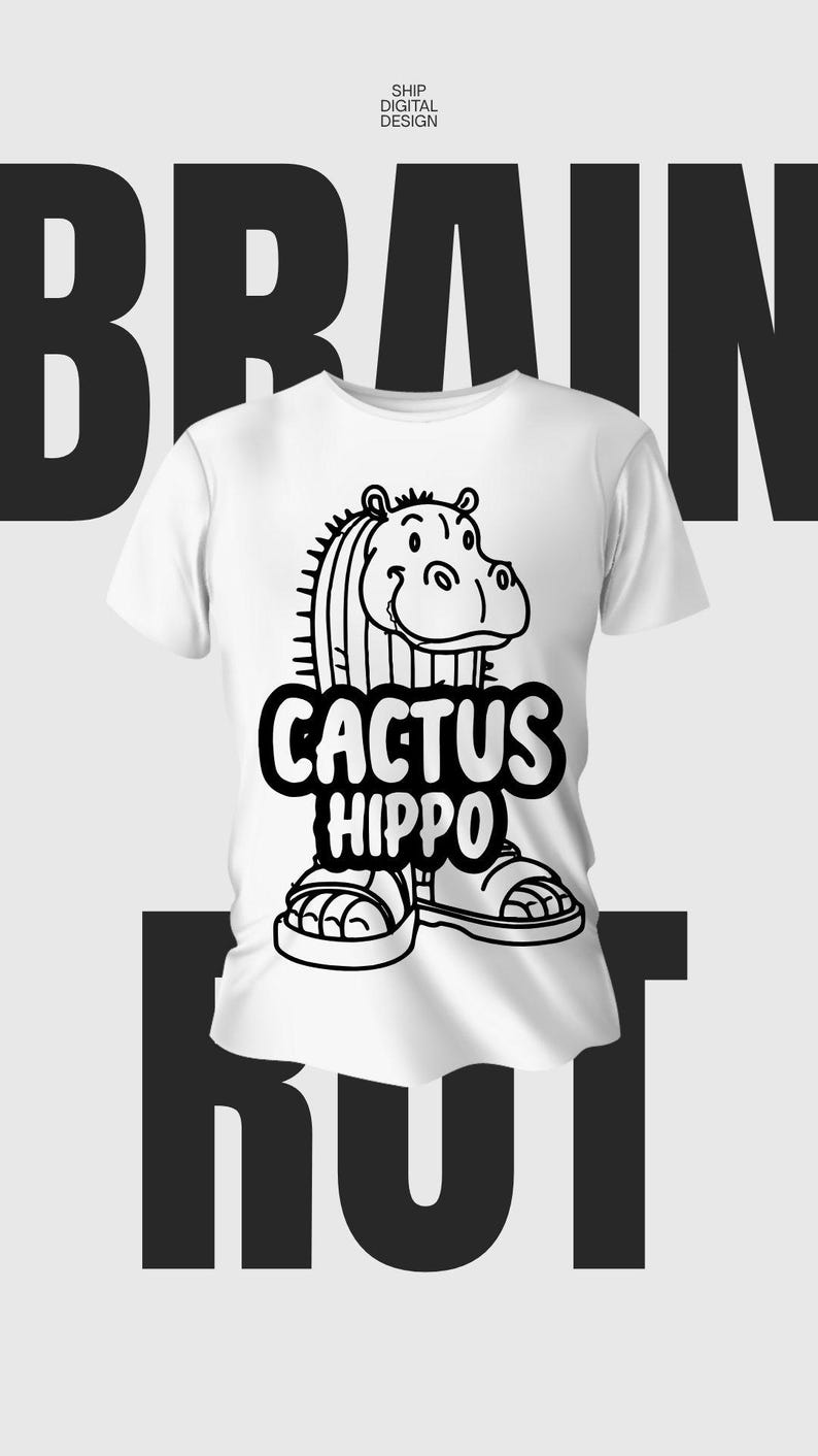 Italian Brainrot Cactus Hippo, Brainrot SVG File, Roblox Trend, Gaming ...