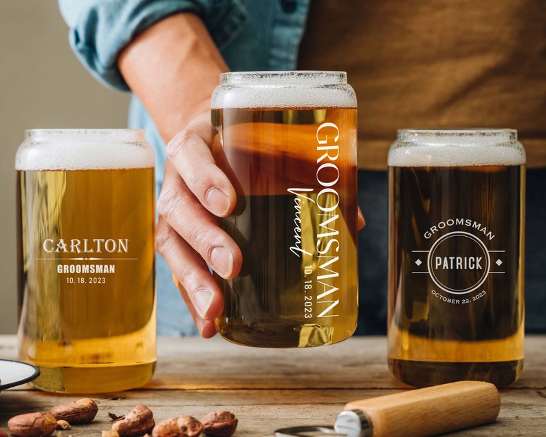 Personalized Beer Glass Custom Name or Initial Monogram, Bachelor Party ...