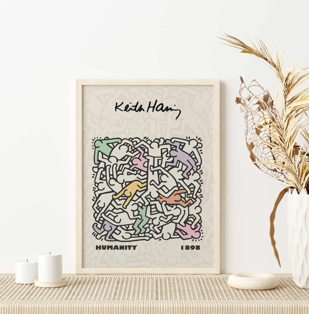 Keith Haring Print, Keith Haring Poster Humanism, Keith Haring Digital ...