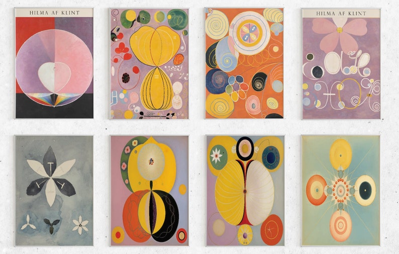Hilma Af Klint Prints Set of 12, Exhibition Gallery Wall Art Set, Hilma ...