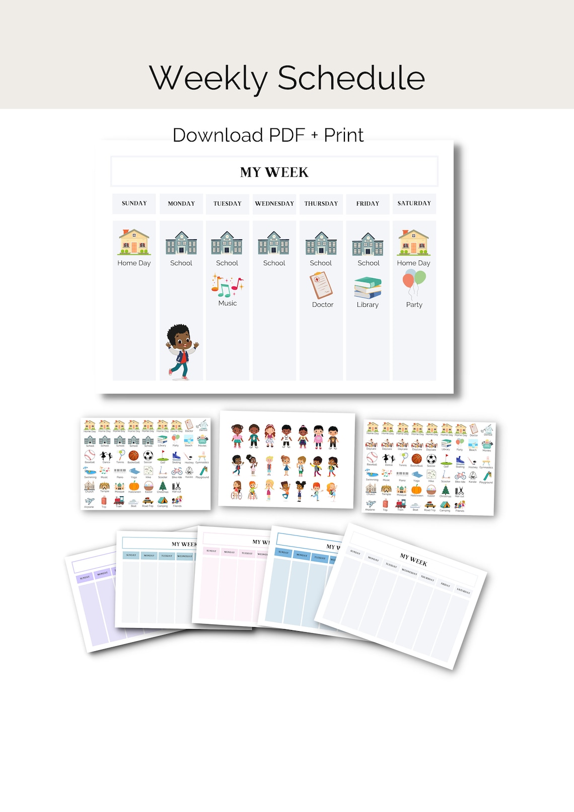 Montessori Morning Board, Weekly Schedule Childrens Visual, Kids ...