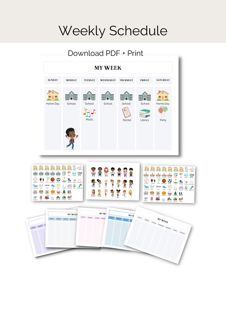 Montessori Morning Board, Weekly Schedule Childrens Visual, Kids ...