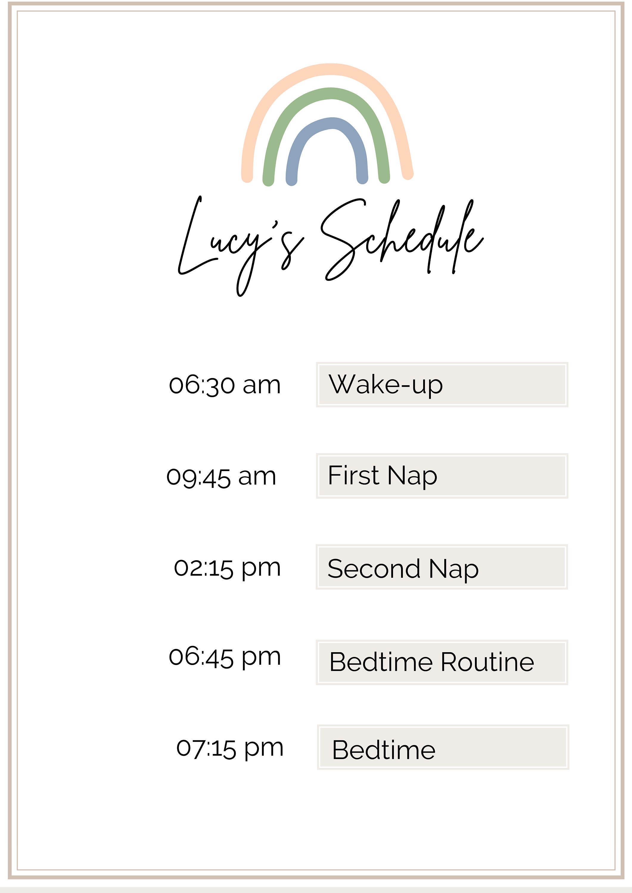 Customizable Sleep Schedule Canva Template for Parents and - Etsy