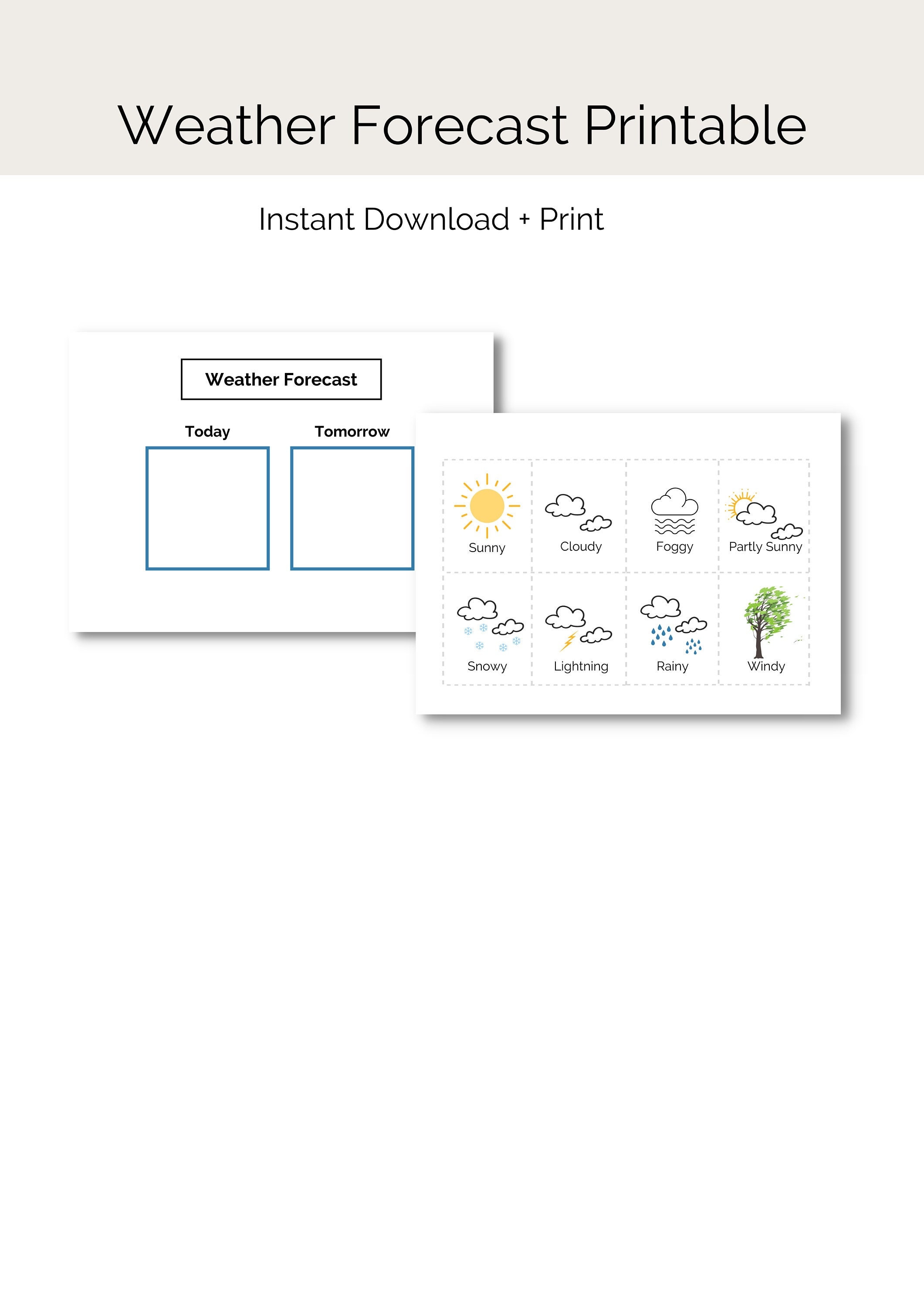 Weather Forecast Childrens Visual, Morning Schedule, Kids Daily ...