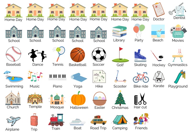 Montessori Morning Board, Weekly Schedule Childrens Visual, Kids ...