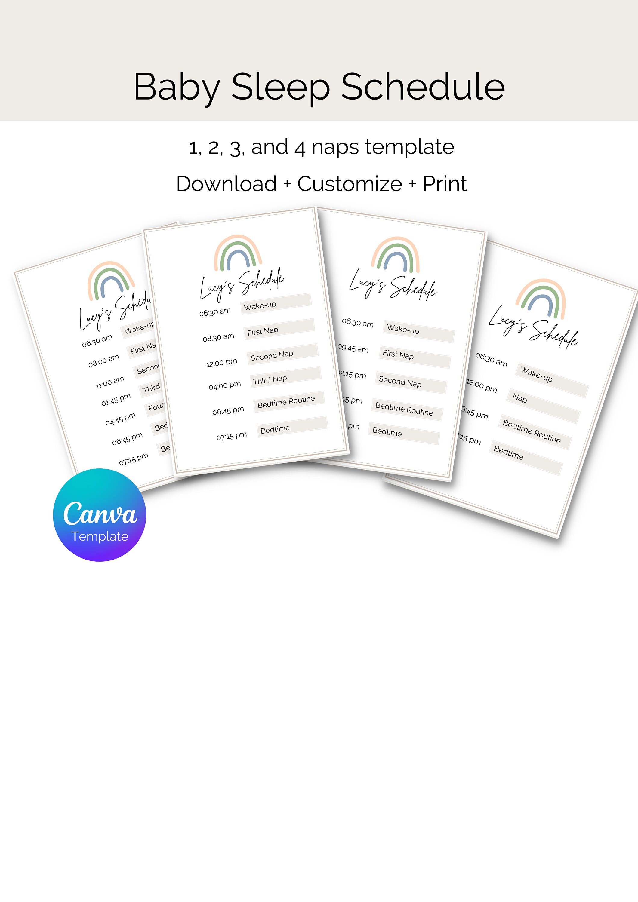 Customizable Sleep Schedule Canva Template for Parents and - Etsy