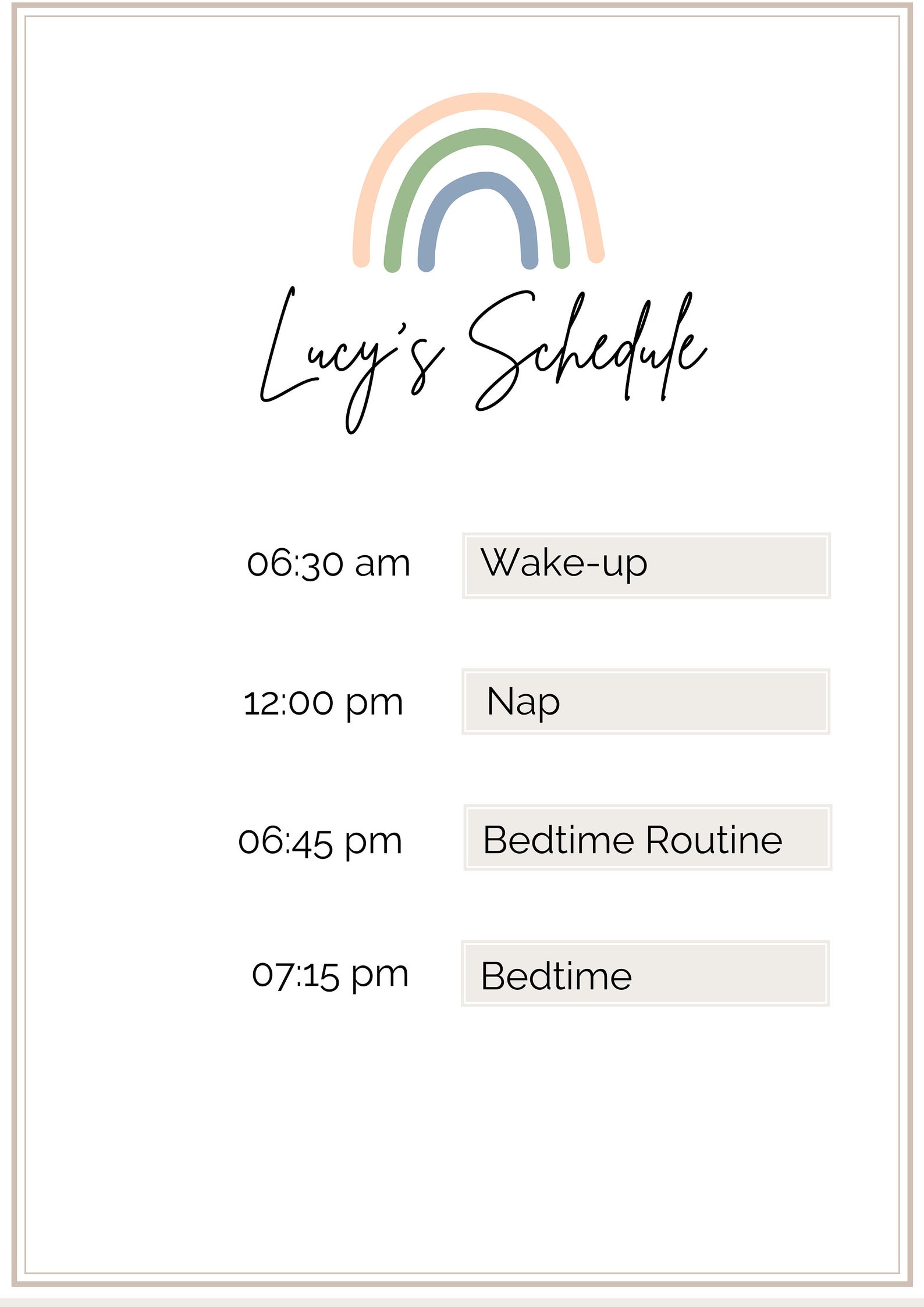 Customizable Sleep Schedule Canva Template for Parents and - Etsy