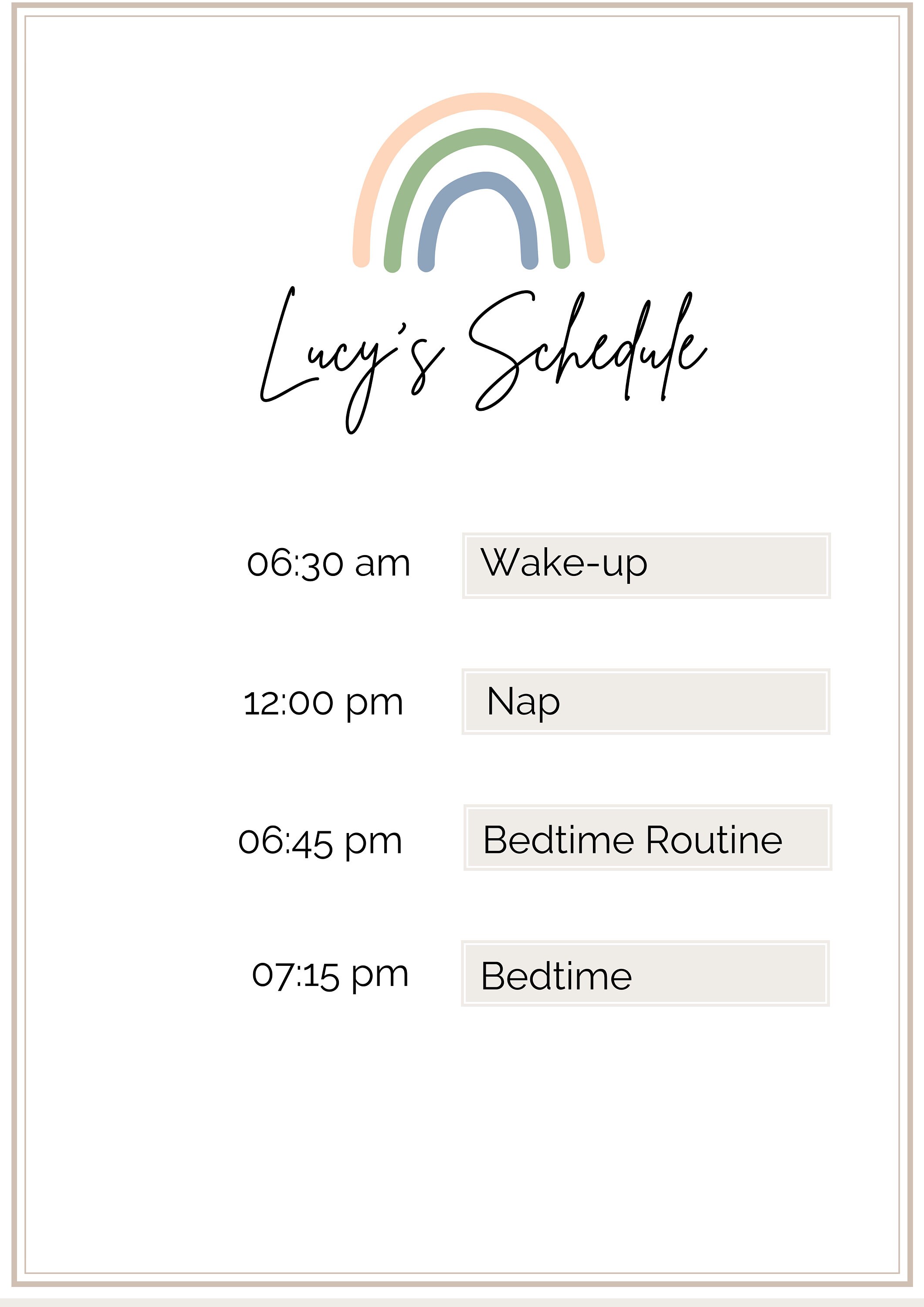Customizable Sleep Schedule Canva Template for Parents and - Etsy