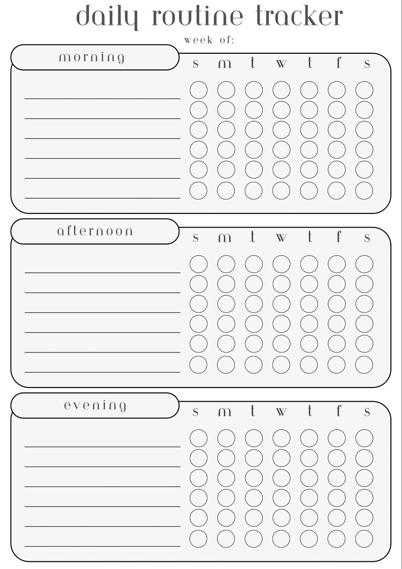 Daily Routine Tracker, Daily Routine Planner Printable, Routine ...