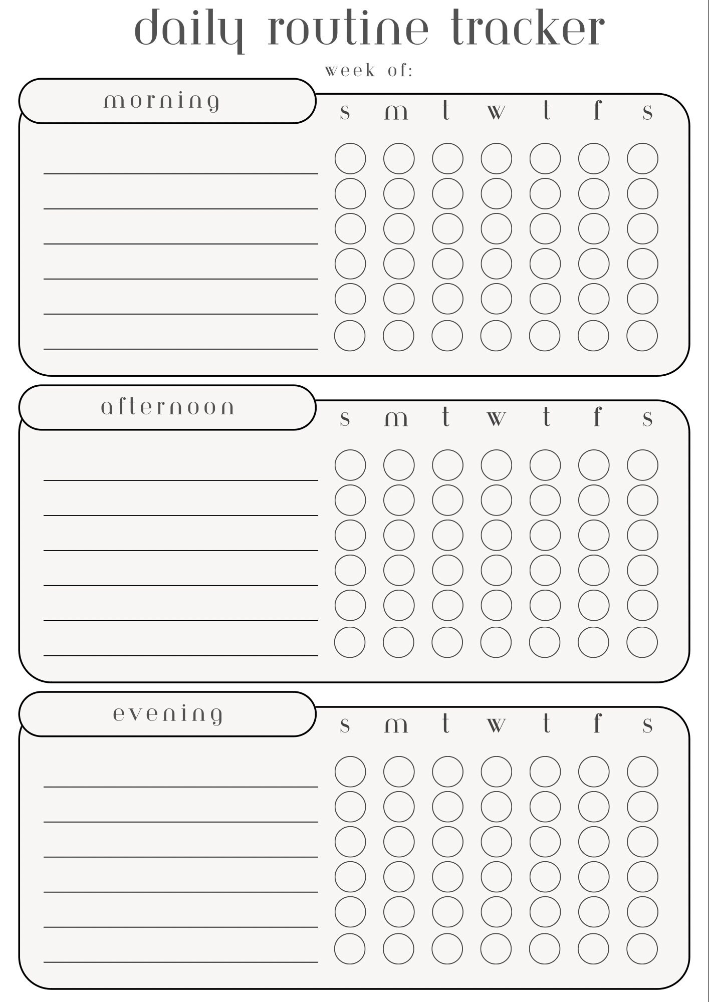 Daily Routine Tracker, Daily Routine Planner Printable, Routine ...