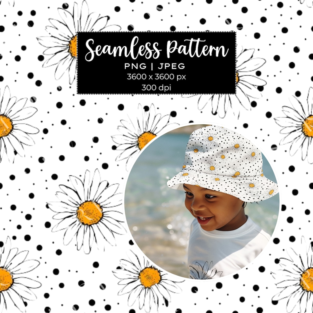 Seamless Daisy Polka Dot Pattern Digital Download Paper Crafter ...