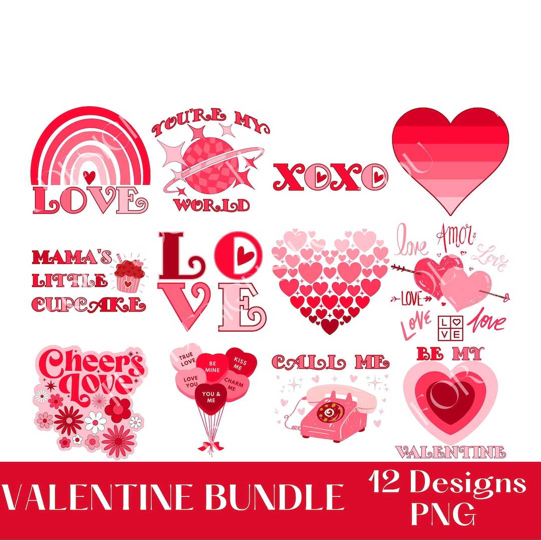 Valentines Day PNG Bundle, One Lucky PNG, Valentine's Day Sublimation ...