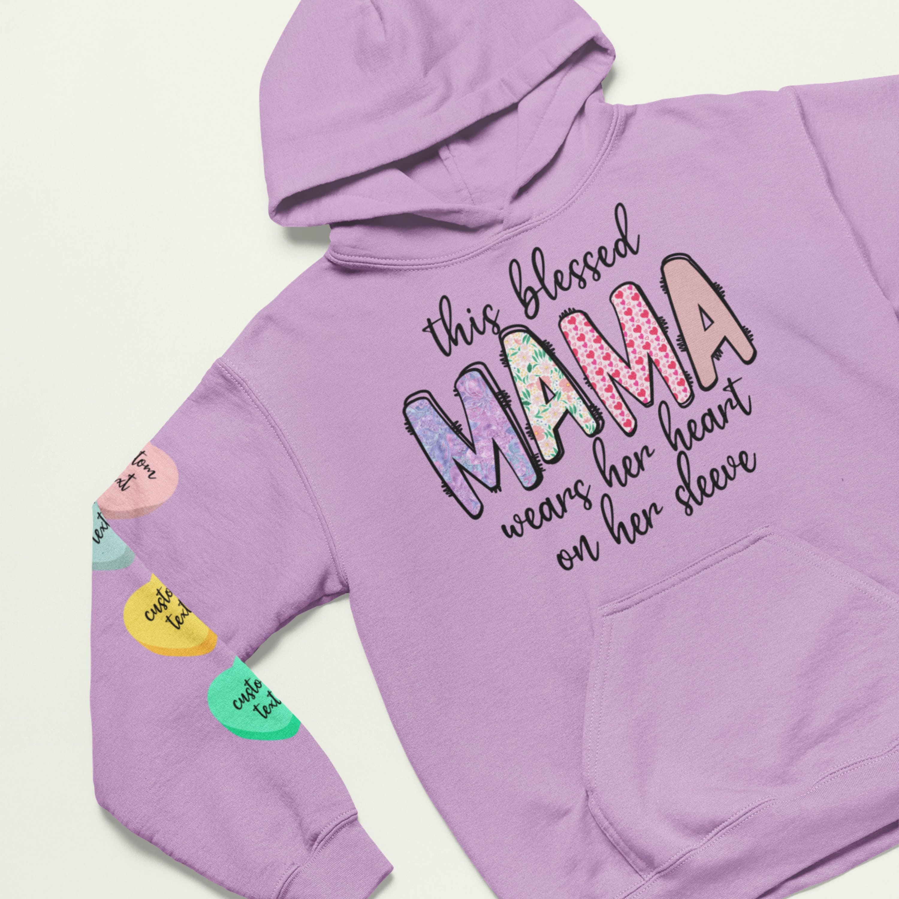 This Blessed Mama Wears Her Heart on Her Sleeve Valentines Day PNG ...