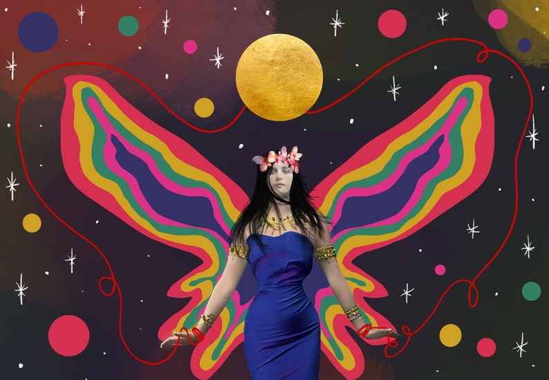 RISE - Collage Empowerment Butterfly Woman Fine Art Print - Etsy