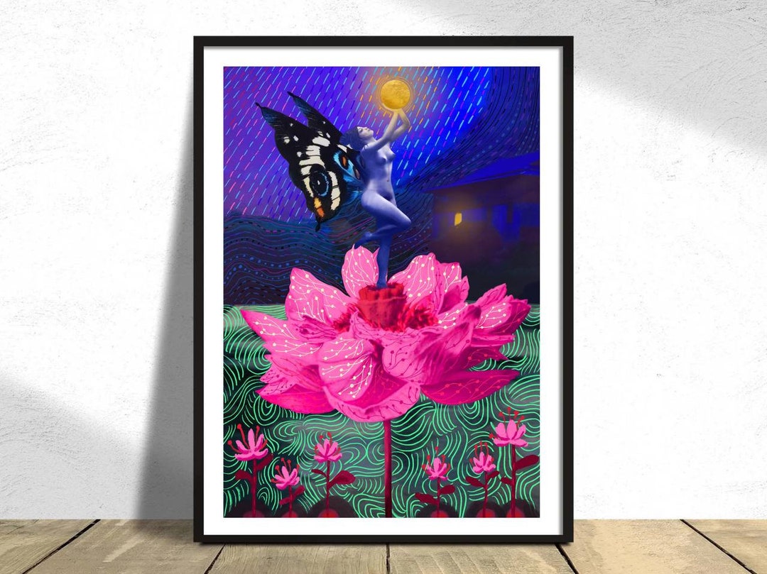 Lotus Flower Goddess Wall Art - Feminine Healing & Transformation Print ...