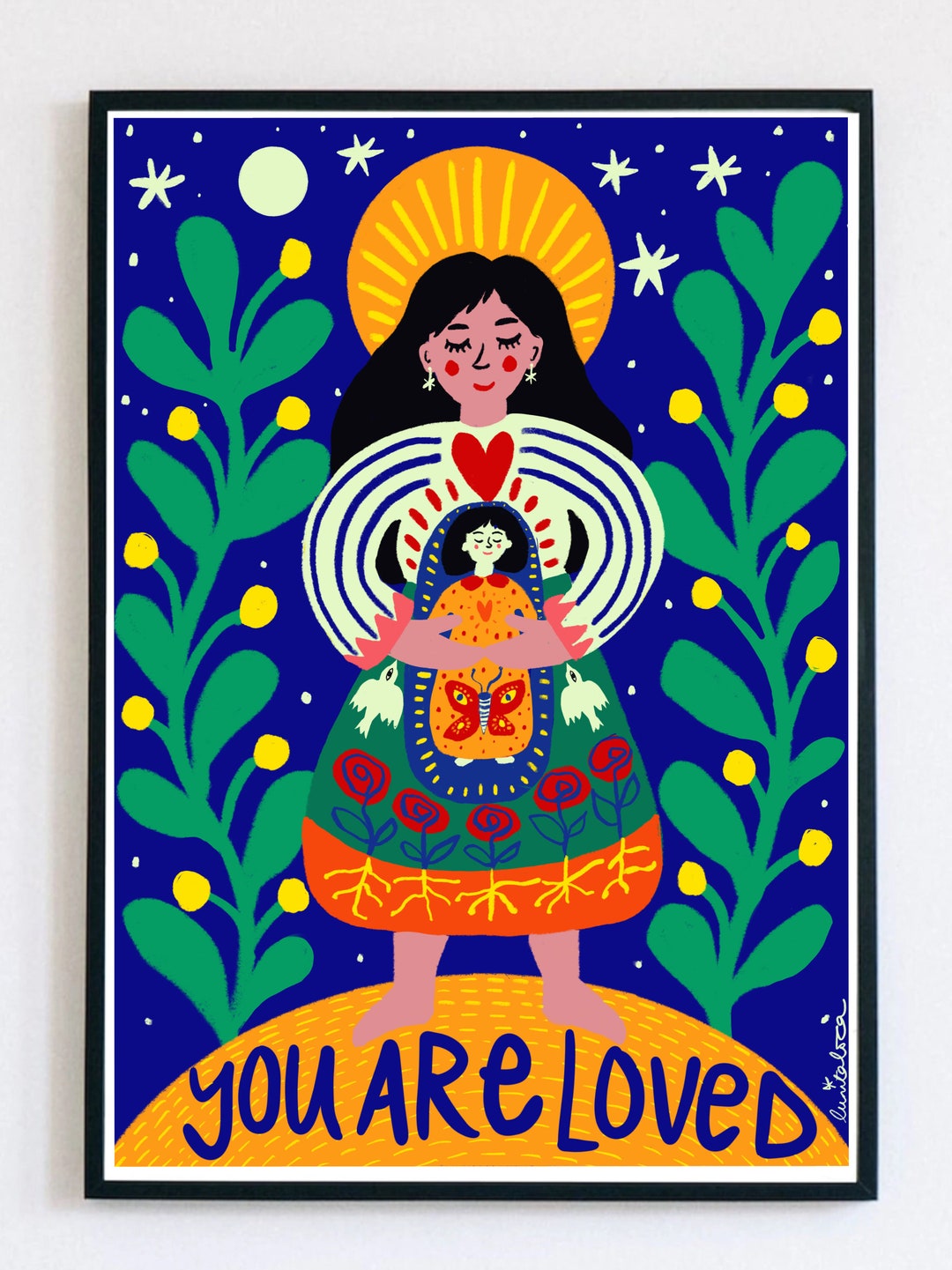 YOU ARE LOVED - Fine Art Print Woman Affirmation Inner Child Healing ...