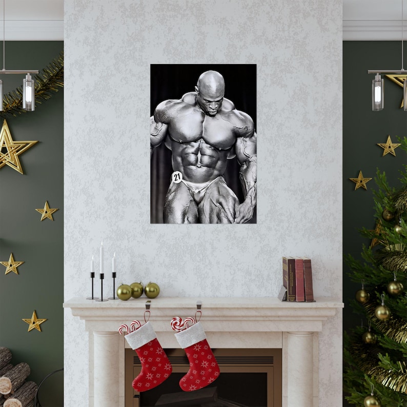 Ronnie Coleman Mr Olympia Poster, Vintage Gym Bodybuilding Fitness Icon ...