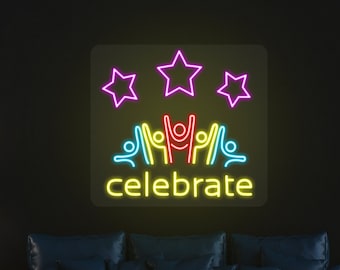 Celebrate Neon Signs - Etsy