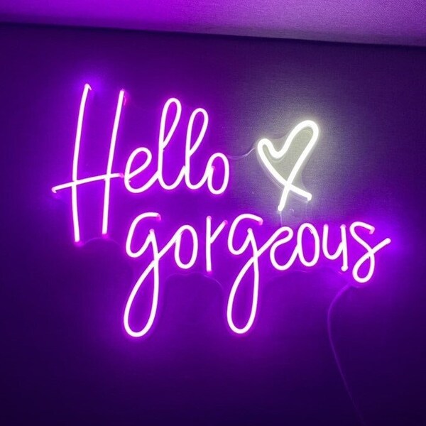 Hello Gorgeous Neon Sign - Etsy