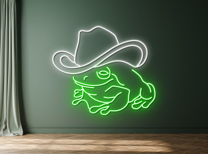 Cute Chibi Frog Cowboy Hat Neon Sign Chibi Frog Cowboy LED - Etsy