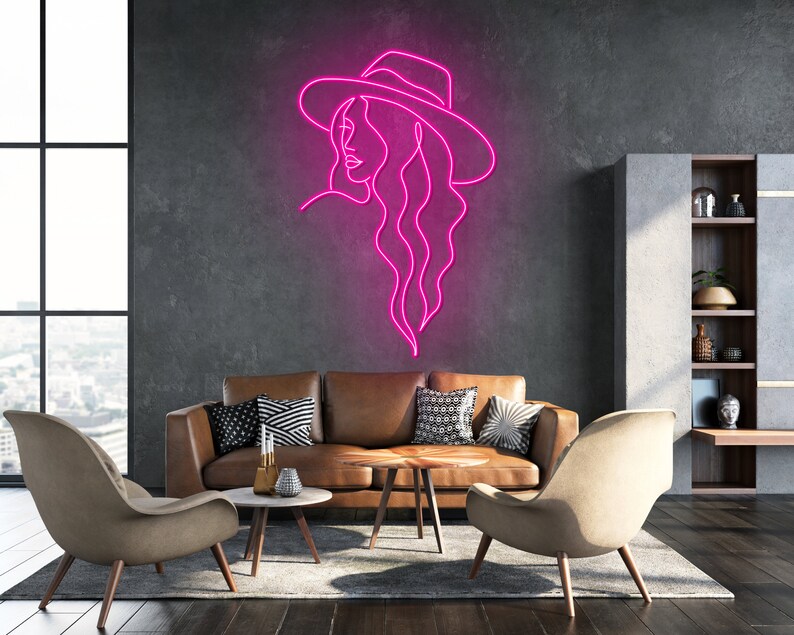 Cowgirl Neon Sign Cowgirl Led Sign Word Art Wall Decor Etsy