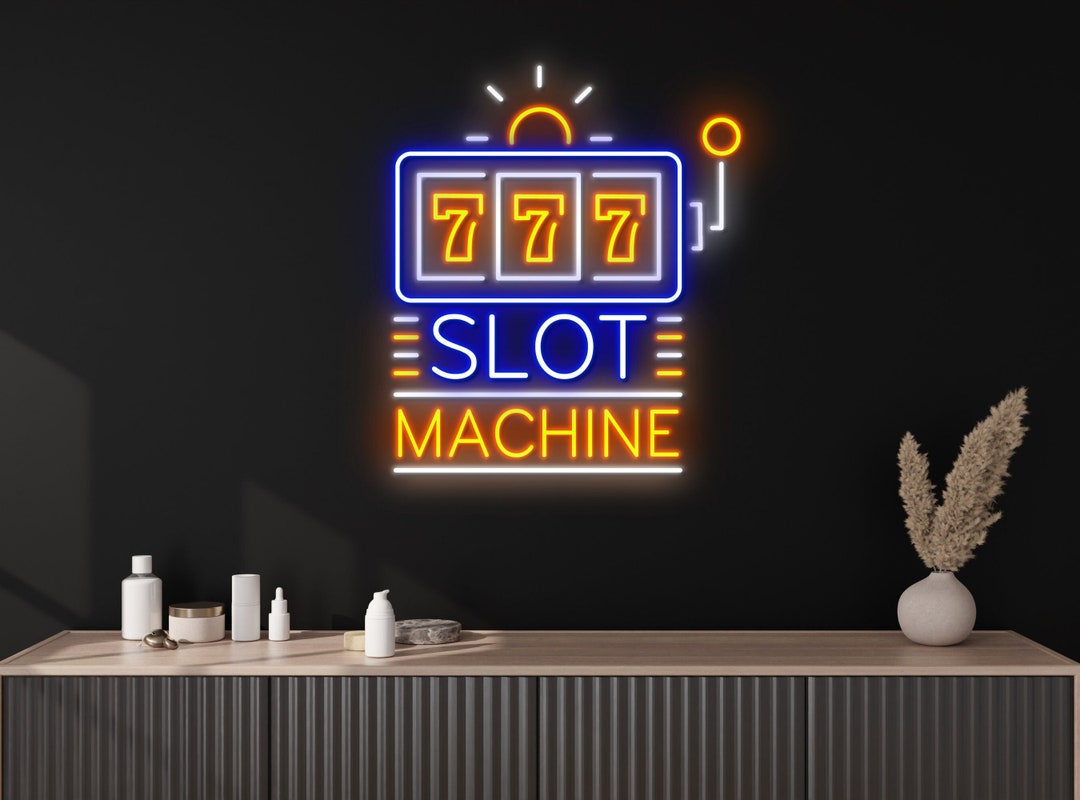 Slot Machine Neon Sign Slot Machine Led Light Casino Decor - Etsy