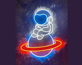 Astronaut Neon Sign Christmas Led Sign Wall Decor Astronaut - Etsy