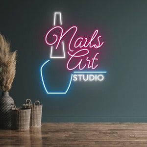 Nail Studio Salon Beauty Salon Neon Sign Nail Salon Led - Etsy