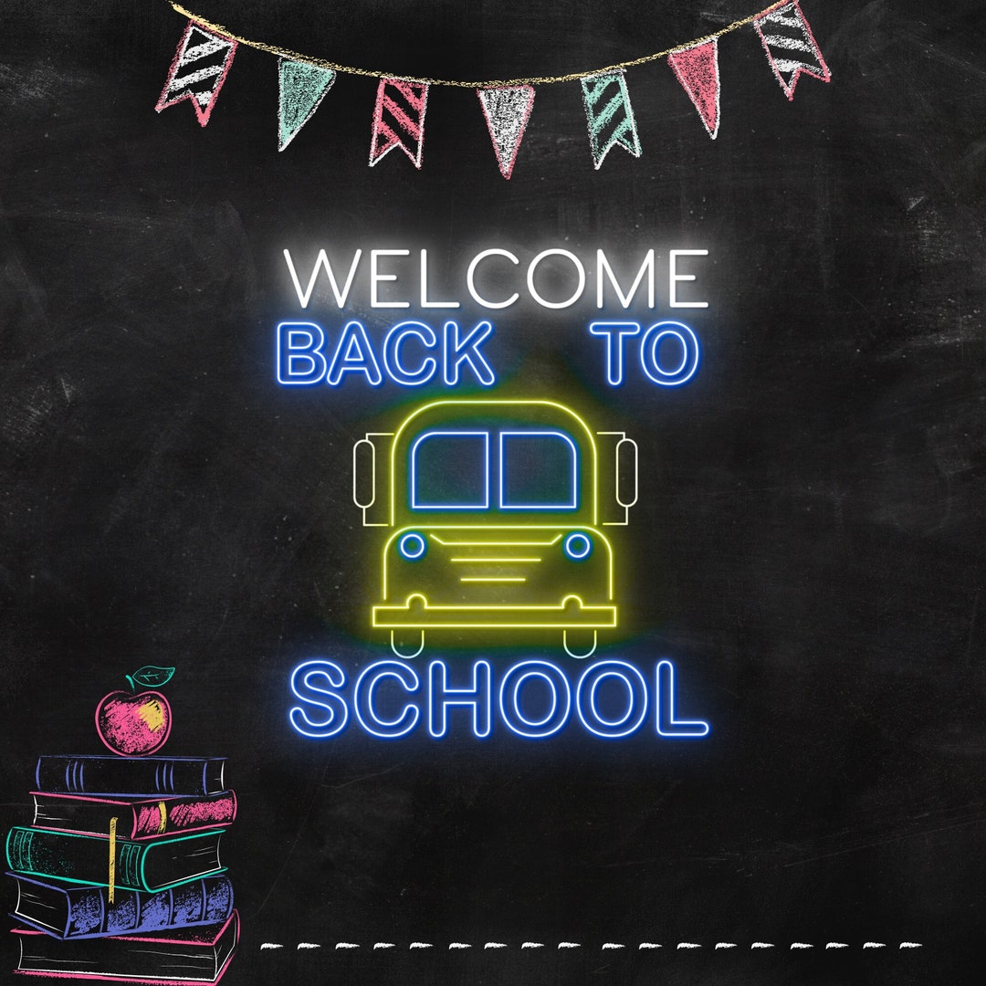 Back to School Neon Sign School Bus Led Sign Classroom - Etsy