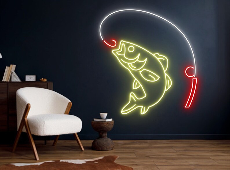 Fishing Neon Sign Fishing Fish Led Light Fishing Wall Art - Etsy